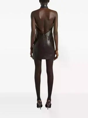 Balmain Lambskin Open-back Dress