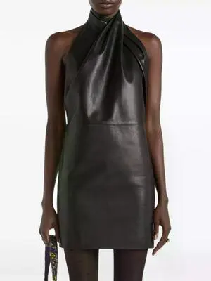 Balmain Lambskin Open-back Dress