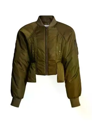 Balmain Nylon Peplum Jacket - Green