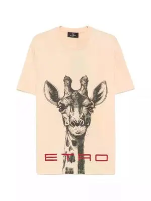 Etro Giraffe Print Logo T-shirt