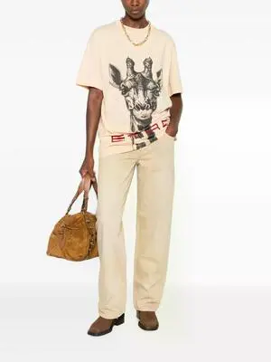 Etro Giraffe Print Logo T-shirt
