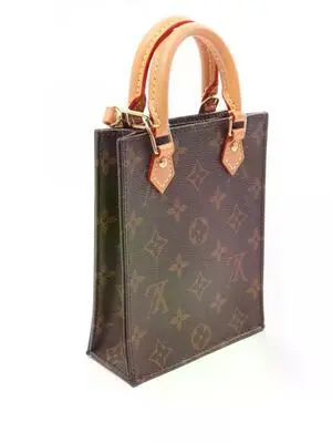 LOUIS VUITTON 2020 Monogram Petit Sac Plat Satchel - Brown