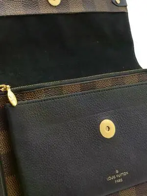 LOUIS VUITTON Damier Ebene Vavin Wallet On Chain Crossbody Bag - Black