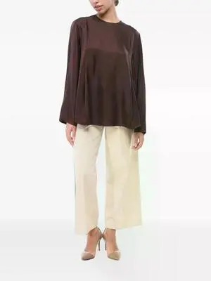 Loulou De Saison Adalyn Silk-twill Blouse - Brown