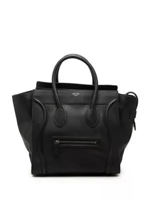 Celine 2012 Mini Grained Calfskin Luggage Tote Bag - Black
