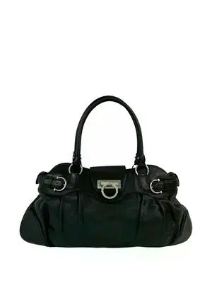 FERRAGAMO 2000-2026 Leather Gancini Marisa Handbag - Black