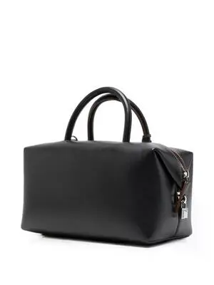 Max Mara Leather Tote Bag With Top Handles And Detachable Shoulder Strap