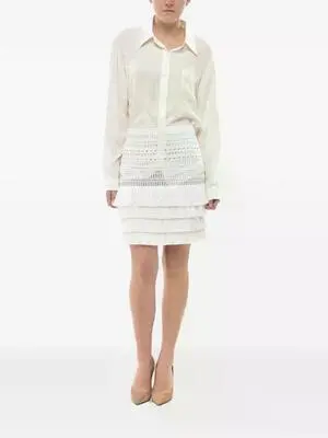 Givenchy Crochet Knit Fringe Detail Mini Skirt