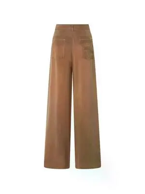Pinko Wide-leg Logo-embroidered Trousers
