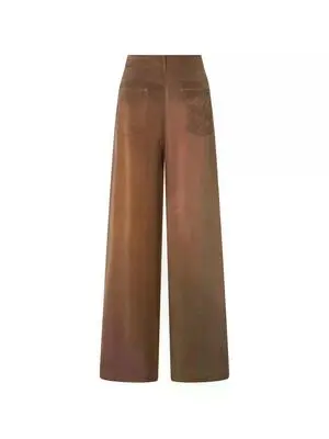 Pinko Wide-leg Logo-embroidered Trousers - Brown