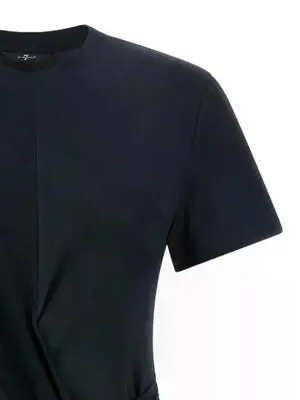 7 For All Mankind Twisted Ruched T-shirt - Black