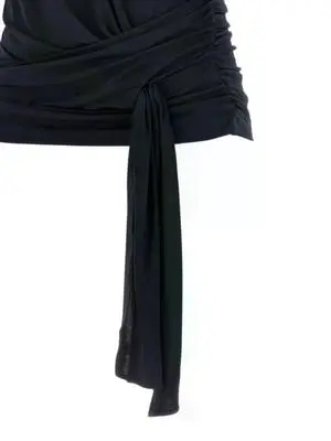 7 For All Mankind Twisted Ruched T-shirt - Black