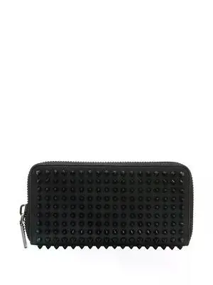 CHRISTIAN LOUBOUTIN 2013-2026 Grained Calfskin Spikes Panettone Wallet Long Wallets - Black