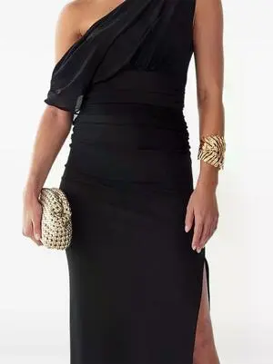 BWLDR Frea One-shoulder Ruched Maxi Dress