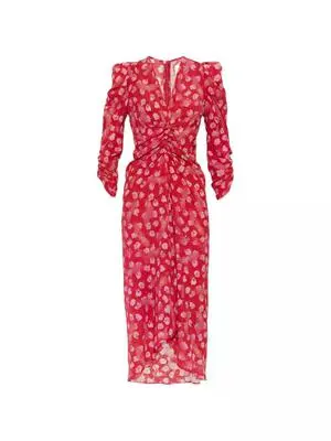 Isabel Marant Étoile Albini Ruched-detail Asymmetric Dress - Red