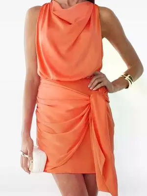 BWLDR Knot-detail Mini Dress - Orange