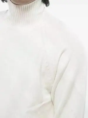PAOLO PECORA Ribbed-edge Wool Turtleneck Sweater - Neutrals