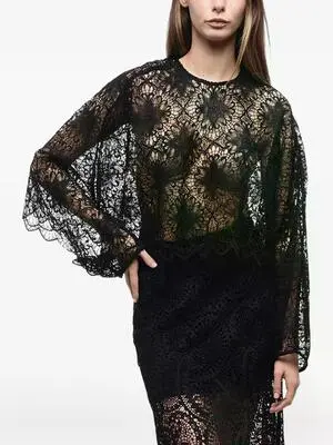 Beaufille Kubrick Macramé Lace Blouse - Black