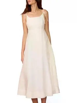 Mint Velvet Embroidered Tie-strap Midi Dress