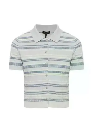 Rag & Bone Striped Short-sleeve Cardigan - Blue