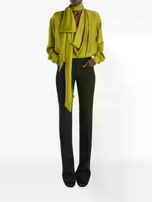 Balmain Draped Silk Chiffon Blouse