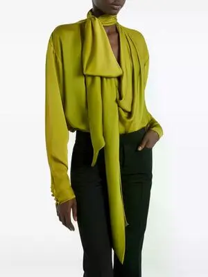 Balmain Draped Silk Chiffon Blouse