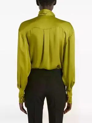 Balmain Draped Silk Chiffon Blouse
