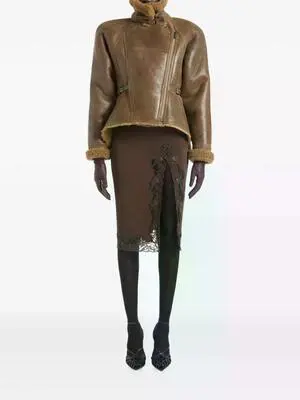 Balmain Shearling Peplum Jacket
