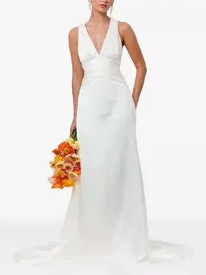 BWLDR Ruched V-neck Maxi Dress