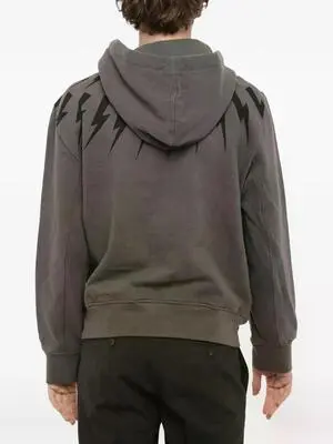 Neil Barrett Thunderbolt Print Drawstring Hoodie