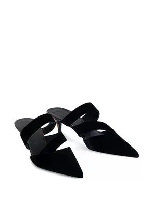 Balmain Velvet Tortoiseshell-effect Mules