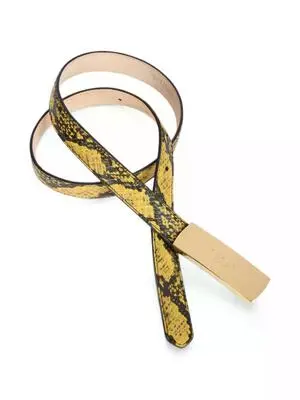 Balmain Python-effect Leather Belt