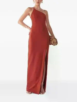 BWLDR Boston One-shoulder Side-slit Maxi Dress - Orange
