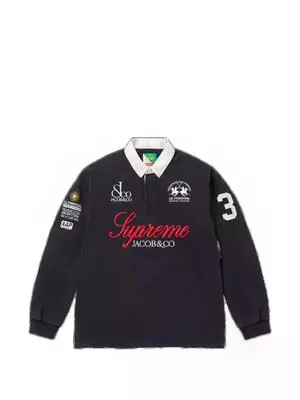 Supreme X La Martina Logo-print Polo Shirt - Black