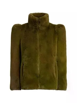 Balmain Faux Fur Coat With Structured Shoulders