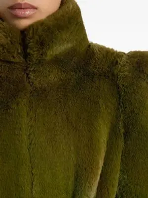 Balmain Faux Fur Coat With Structured Shoulders