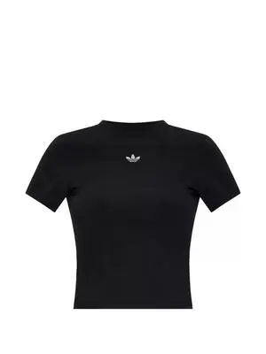 Adidas Logo-embroidered T-shirt - Black