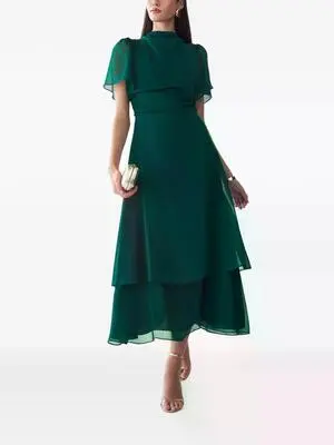 WILLA Crew-neck Midi Dress - Green