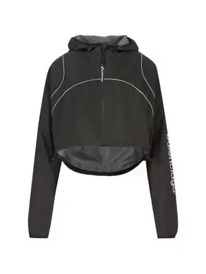 Balenciaga Hooded Cropped Jacket - Black