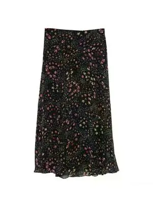 MARANT ETOILE Floral-print Silk Maxi Skirt - Black