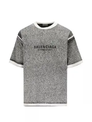 Balenciaga Logo-print Heathered T-shirt - Grey