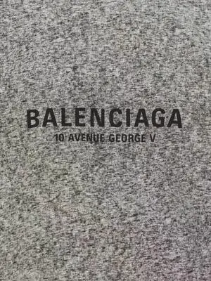 Balenciaga Logo-print Heathered T-shirt - Grey