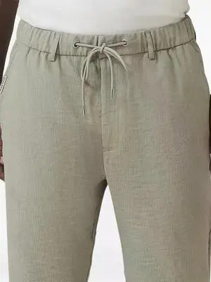 MAUVAIS Textured Finish Drawstring Waist Trousers - Green