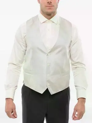 Corneliani Silk Micro-patterned Waistcoat - Grey
