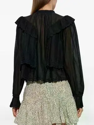 MARANT ETOILE Ruffled Broderie Anglaise Cotton Shirt