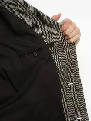 Neil Barrett Herringbone-pattern Single-breasted Coat