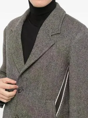 Neil Barrett Herringbone-pattern Single-breasted Coat