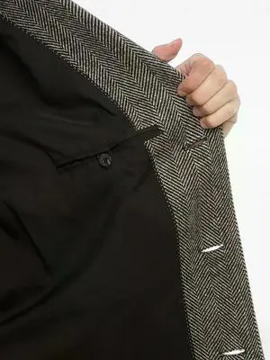 Neil Barrett Herringbone-pattern Single-breasted Coat
