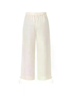 120% Lino Drawstring Palazzo Pants