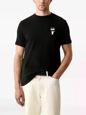 Karl Lagerfeld Logo-print Crew-neck T-shirt - Black